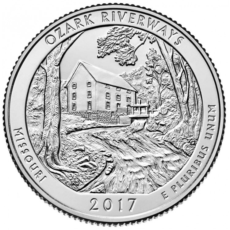 US America the Beautiful Quarter 2017 - 38 Ozark National Scenic ...